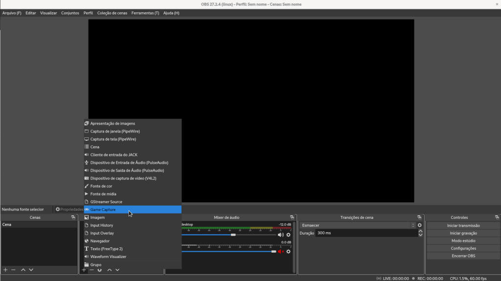 Game Capture Plugin OBS Studio – Flatpak – Fast OS